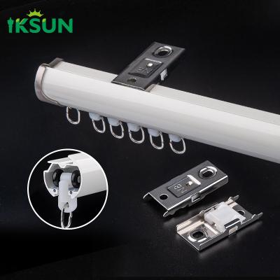 China Customized White Rose Gold Aluminum Curtain Track Profiles Rail Powder Coated for sale