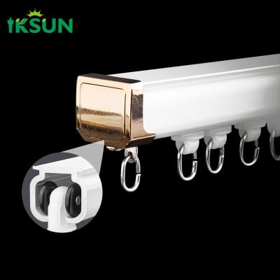 China Aluminum Ceiling Mounted Curtain Track Double Curtain Rails For Household for sale