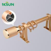 China Modern Fitting Room Decor Window Grommet Gold Curtains Rods Set 28mm Double Metal Aluminum Alloy Curtain Pole for sale