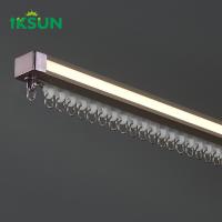 China Single LED Curtain Rail Track New Design Good Quality Metal Material Ceiling Accessory Curtain Track With LED Lights for sale