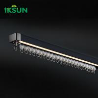 China Smooth Aluminium LED Curtain Track With LED Light Ceiling Mounted Curtain Track for sale