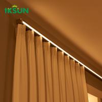 China Patent Design  Curtain Track  Tape Light Track LED Lighting Ceiling Mounted Shower Curtain Track for sale
