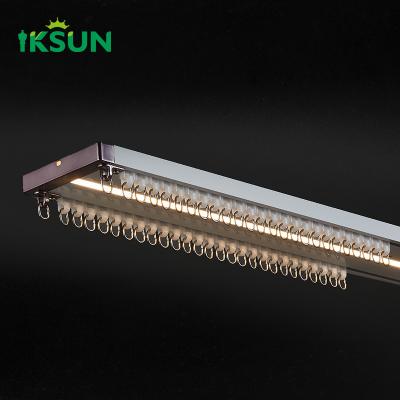 China Contemporary Double  LED Light Curtain Track Dimmable Led Rail Lighting  For Home Or Office for sale