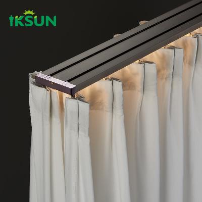 China Custom High Quality Aluminum Double Lighting Curtain Track System Accessories for sale