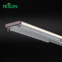 China New Double  Heavy Duty Aluminium Curtain Track With LED Light Optional Tracklight Rail System for sale
