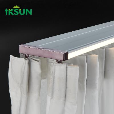 China New Design Ceiling Mounted Curtains Track With LED Lighting  Light Track Kit  For Outdoor Room Divider for sale