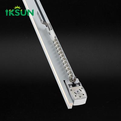 China Smooth Silent  Electric Curtain Track Light  Linear Electrophoresis LED Strip Rail System  For Bay Windows for sale