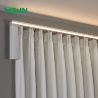 China Easy Assembled  Electric Curtain Led Strip Light Track Sliding Aluminum  Curtain Rail   For Restaurant for sale