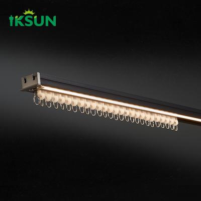 China New Style  LED Light Curtain Track Aluminum Silent Smooth led strip light track for sale