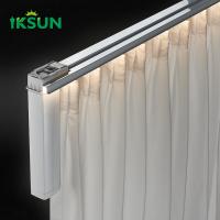 China Customizable Aluminum Electric Curtain  Track With Led-Lights  Silent Sliding Stage  Hotel Curtain Rail for sale