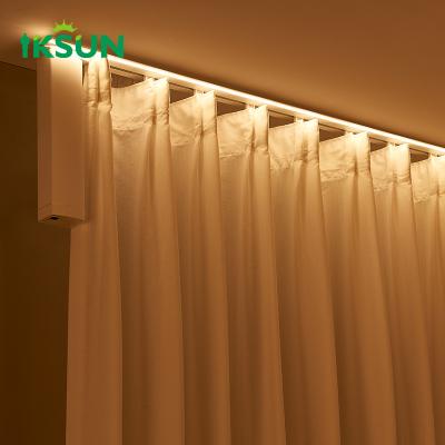 China Durable LED Light Strip Electric Track System  Aluminum Hidden Curtain Rail  For Resturant for sale