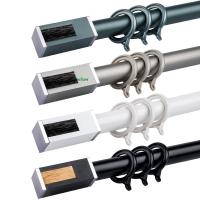 China Modern Heavy Duty Aluminium Durable Roma Pole Celling Curtain Rod For Cafe for sale