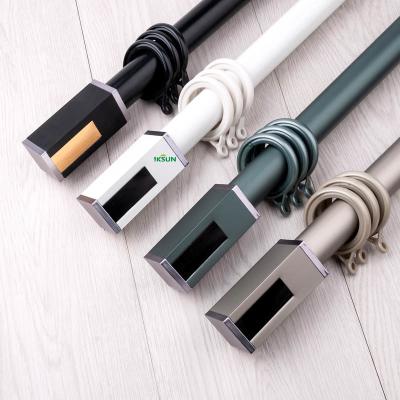 China Wholesale Fashion Curtain Pole Aluminum Ceiling Mounted Decorative Roma Pole Set for sale