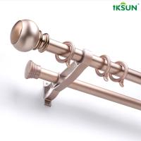China Factory Double Curtain Pole Aluminum Alloy Smooth Mute Roman Rod With Fittings Set  For Dining Room for sale