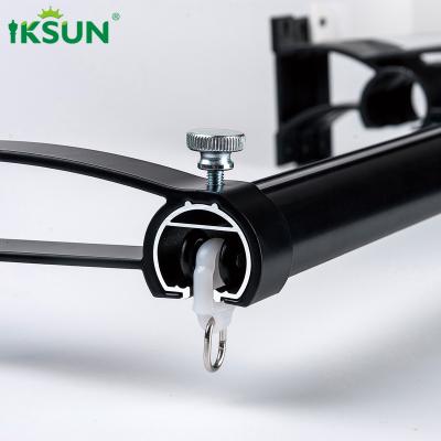 China Manufacturer Aluminum Roman Poles  Smooth Mute Curtain Rods With Round Finials Rings Brackets for sale