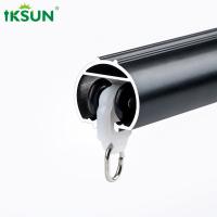 China Manufacturer Aluminum Roman Poles  Smooth Mute Curtain Rods With Round Finials Rings Brackets for sale