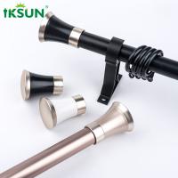 China Fast Fit  Single Decorative Curtain Rod With Aluminium Finials For Living Dorm Room for sale