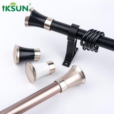 China Fast Fit  Single Decorative Curtain Rod With Aluminium Finials For Living Dorm Room for sale