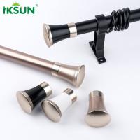 China Fast Fit  Single Decorative Curtain Rod With Aluminium Finials For Living Dorm Room for sale