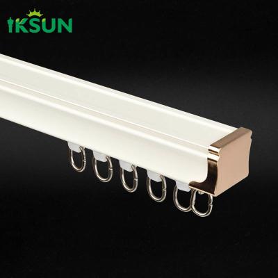 China High Quality Aluminum Wall Mounted Curtain Track Single Double  Curtain Rail Individual Package for sale