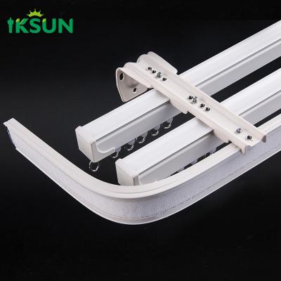China Customize Slide Curtain Track Aluminum Alloy Silent Ceiling Curtain Rail Accessories for sale