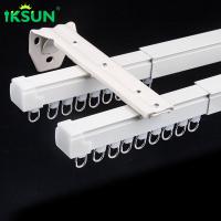 China Metal Double Telescopic Curtain Track Extendable Wall Mounted for sale