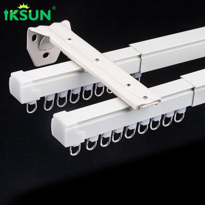 China Metal Double Telescopic Curtain Track Extendable Wall Mounted for sale
