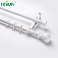 China White Double Modern Wood Curtain Rod For Bedroom Decorating OEM ODM for sale