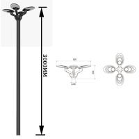China Garden Lights High Pole Lights 2.5-3.5m 40-60W LED Solar Street Lights Product Weight 23kg for sale