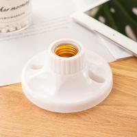 China White Flat Lamp Base Ceiling Type E27 Screw Style Lamp Holder with 220V Rated Voltage for sale
