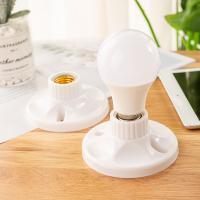 China White Flat Lamp Base Ceiling Type E27 Screw Style Lamp Holder with 220V Rated Voltage for sale