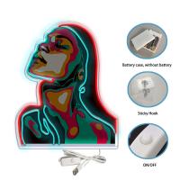 China Wall Decoration Custom Neon Signs Silica Gel Acrylic Material Hanging Installation for sale