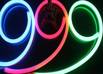 China AC 220V Input Neon Led Light Strips , LEDs / M Waterproof RGB Neon Rope Light for sale