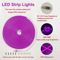 China Indoors Outdoors LED Neon Flex Strip SMD2835 LEDs 12V Waterproof Flexible Silicone Body for sale