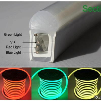 China Energy RGB LED Neon Flex with SMD5050 Tri chip LEDs and PWM Controller for Smooth Color Mixing in Indoor and Outdoor Applications for sale