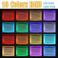 China Flexible Waterproof RGB LED Neon Flex Strip 50 Meter Roll 60 LEDs per Meter Multi Color Changing for Decorative Lighting for sale