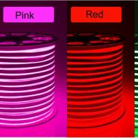 China LED Neon Flex Strip Pink Housing Mini Size 12V Input Waterproof Eco PVC Material SMD2835 LEDs High Brightness Uniform Light for Signage for sale