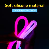 China Programmable Flexible Led Neon Rope , Waterproof Flexible Strip Lighting Dream Color for sale