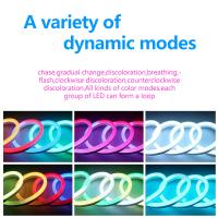 China Programmable Flexible Led Neon Rope , Waterproof Flexible Strip Lighting Dream Color for sale