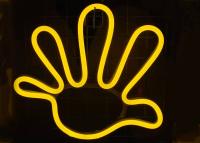 China Yellow gestures led Neon Signs for cafe shop / retail /Shipping mall for sale