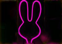 China Pink Rabbit  Neon Signs with stand & USB for Christmas gift For Child for sale