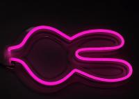 China Pink Rabbit  Neon Signs with stand & USB for Christmas gift For Child for sale