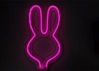 China Pink Rabbit  Neon Signs with stand & USB for Christmas gift For Child for sale