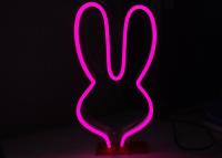 China Pink Rabbit  Neon Signs with stand & USB for Christmas gift For Child for sale