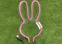 China Pink Rabbit  Neon Signs with stand & USB for Christmas gift For Child for sale