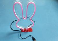China Pink Rabbit  Neon Signs with stand & USB for Christmas gift For Child for sale