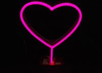 China Pink Heart Hazard Free 12VDC EU Plug USB Neon Signs For Gift for sale