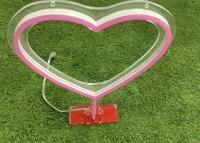 China Pink Heart Hazard Free 12VDC EU Plug USB Neon Signs For Gift for sale