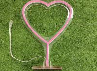 China Pink Heart Hazard Free 12VDC EU Plug USB Neon Signs For Gift for sale