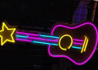 China 200cm 12VDC Guitar Led Neon Sign For Tavern Background Wall for sale
